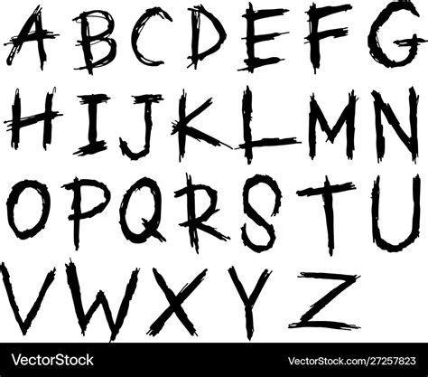 Scratch Alphabet Royalty Free Vector Image Vectorstock