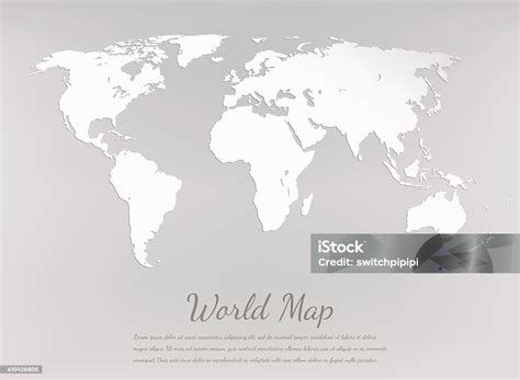 Ilustración De Silueta Del Mapamundi Mapa De Tarjetas De Papel Vector Y