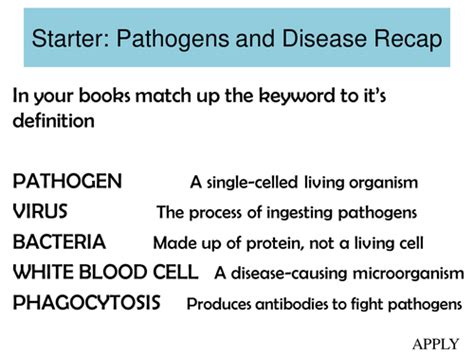 Gcse Aqa Pathogens And Disease Sow Teaching Resources