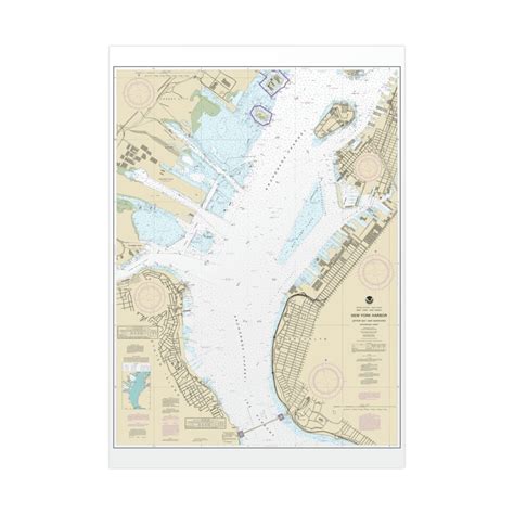 Noaa Nautical Chart 12334 Rolled Poster New York Harbor Upper Bay And