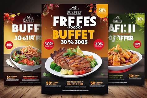 30 Discount Offer Flyer Of Buffet Delicious Food Template Design For