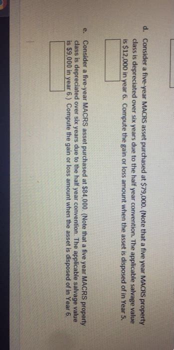 Solved Consider A Five Year Macrs Asset Purchased At