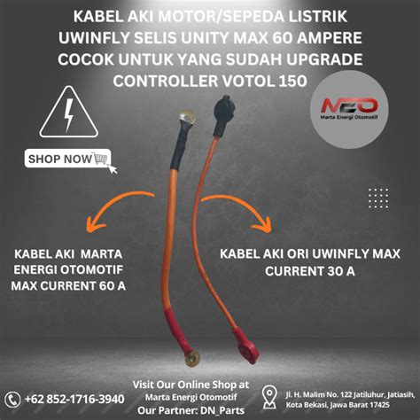 Jual Kabel Aki Motor Sepeda Listrik Uwinfly Selis Unity Max 60 Ampere Kota Bekasi Marta