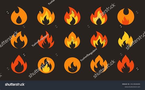 Fire Flames Icon Set Fire Flames Stock Vector Royalty Free 2513928495 Shutterstock
