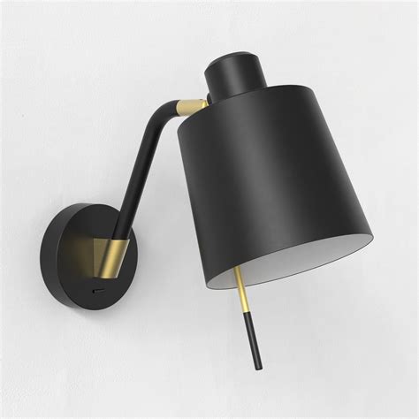 Astro Edward Wall Base Switched Matt Black Interior Wall Light Amos