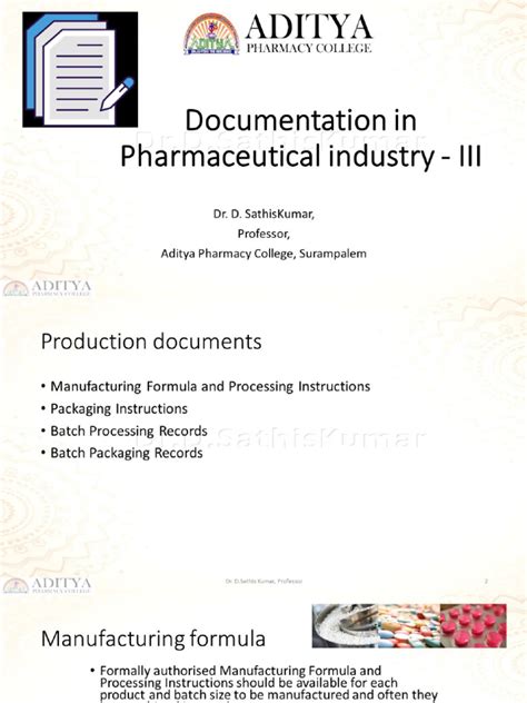 Documentation In Pharmaceutical Industry Iii Pdf