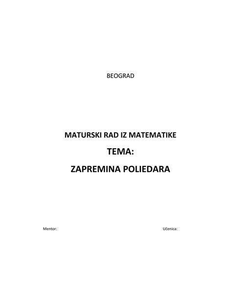 Zapremina Poliedara Pdf