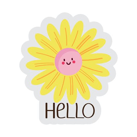 Hello Flower Sticker 10479015 Vector Art At Vecteezy