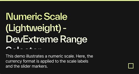 Numeric Scale Lightweight Devextreme Range Selector Codesandbox