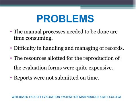 Web Based Faculty Evaluation System For Marinduque State College Ppt