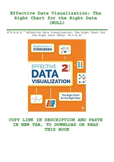 R E A D Effective Data Visualization The Right Chart For The Right Data NULL W O R D