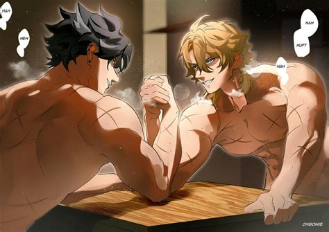 Wriothesley And Varka Genshin Impact Drawn By Chiboniie Danbooru