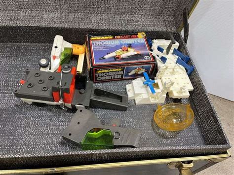 Micronauts Collection Of Large Blue Trunk And Rubbermaid Tub Full Of Vehicles Figures Action