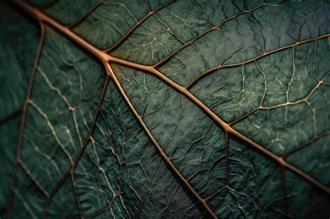 Premium Ai Image Closeup Of Plant Leaf With Intricate Veins And