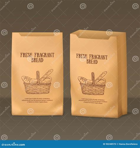 Bread Label Bakery Package Design Template Vector Illustration