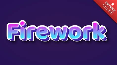 Firework Blue Pink Dream 3d Text Effect Generator