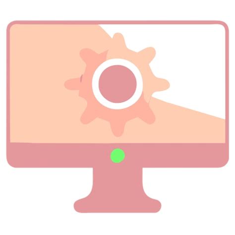 Premium Vector Computer Setup Icon Colored Shapes