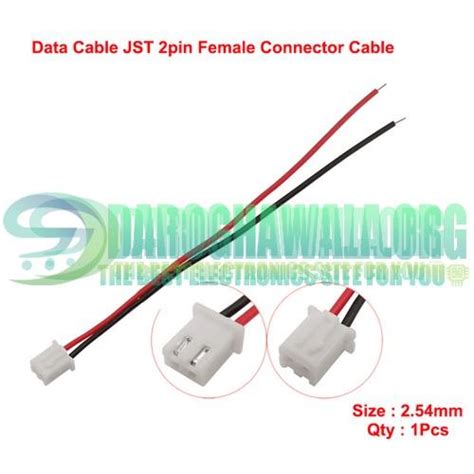 2 54mm Pitch Jst2 54 Plug 2 Pin Extension Wire Connector In Pakistan