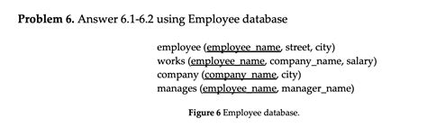 Solved Problem 6 Answer 61 62 Using Employee Database