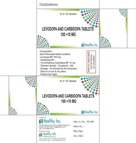 Levodopa With Carbidopa Tablets Generic Drugs At Best Price In Mumbai