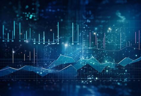 Premium Photo Dark Blue Business Background With Business Graphs