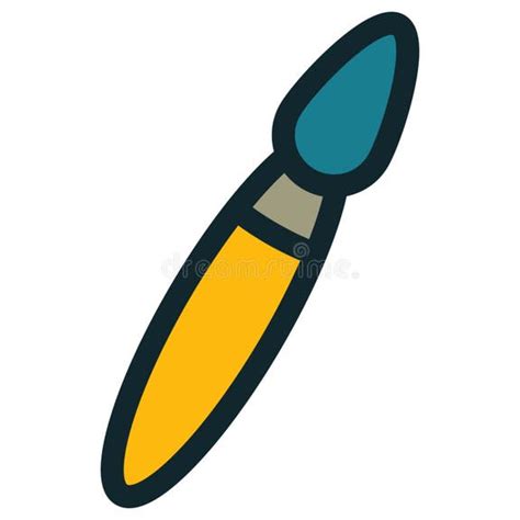 Colorful Paintbrush Cartoon Icon Creative School Supply Stock