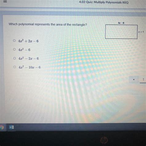 Area Of Rectangle With Polynomials Area Of Rectangle With Polynomials