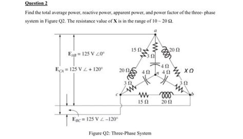 Solved Find The Total Average Power Reactive Power