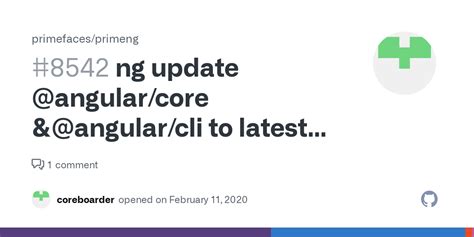 Ng Update Angular Core Angular Cli To Latest Fails Issue Primefaces Primeng Github