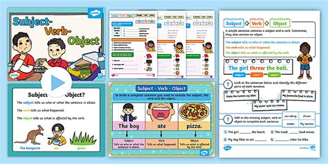 Subject Verb Object Lesson Plan Primary Resources Twinkl