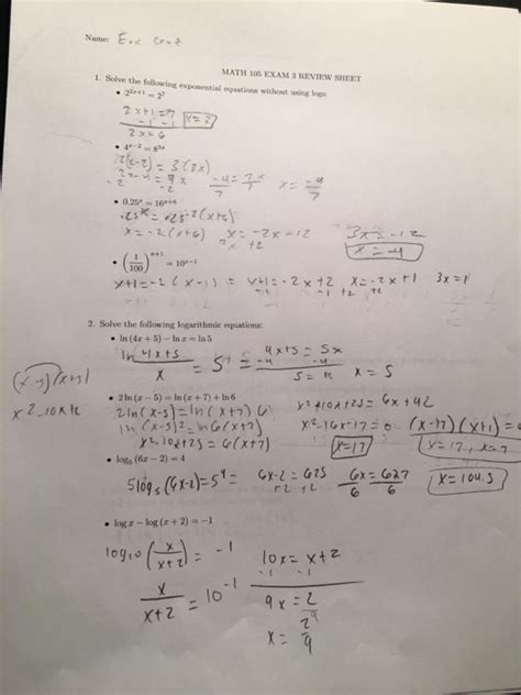 Solved Solve The Following Exponential Equations Without Chegg