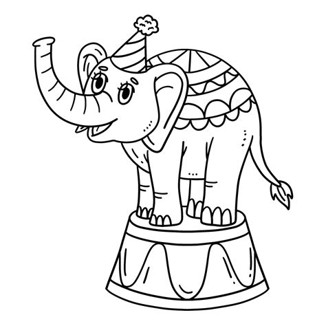 Elefante Festivo No Circo Para Imprimir E Colorir