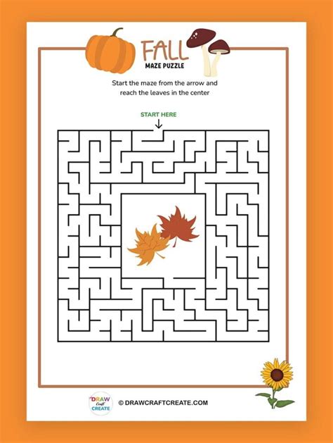 Free Printable Fall Maze Draw Craft Create