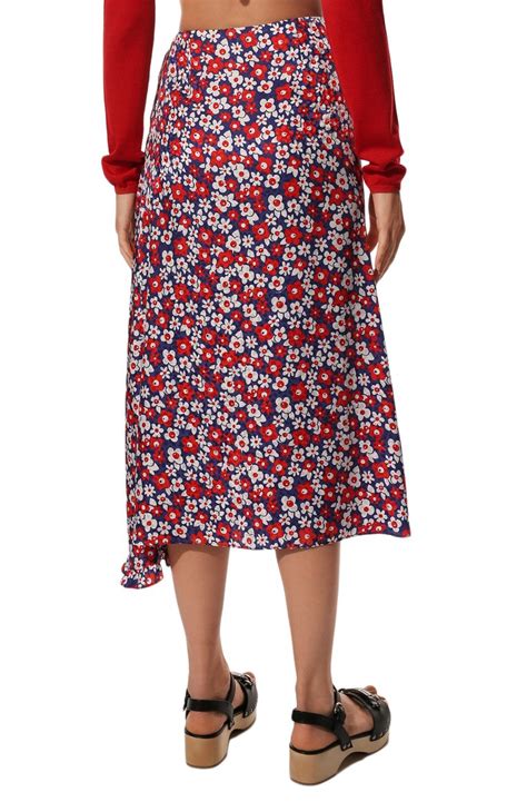 Женская разноцветная шелковая юбка Miu Miu купить в интернет магазине ЦУМ арт Mg1727 10lc