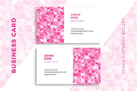 현대 분홍빛 명함 수평 템플릿 기하학적 패턴의 우아한 기업 문구 모형 샘플 텍스트가있는 간단한 벡터 편집 가능한 배경 Eps10 10월에 대한 스톡 벡터 아트 및 기타