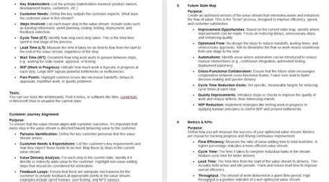 Value Stream Mapping Template Word Agile Vsm Process Improvement Etsy