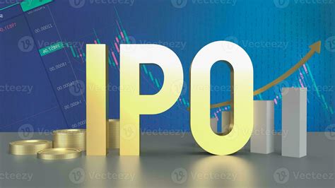 The Gold Ipo On Chart Background For Business Concept 3d Rendering