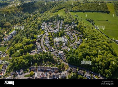 Aerial View Circular Housing Estate Itzelstein In The Forest Area