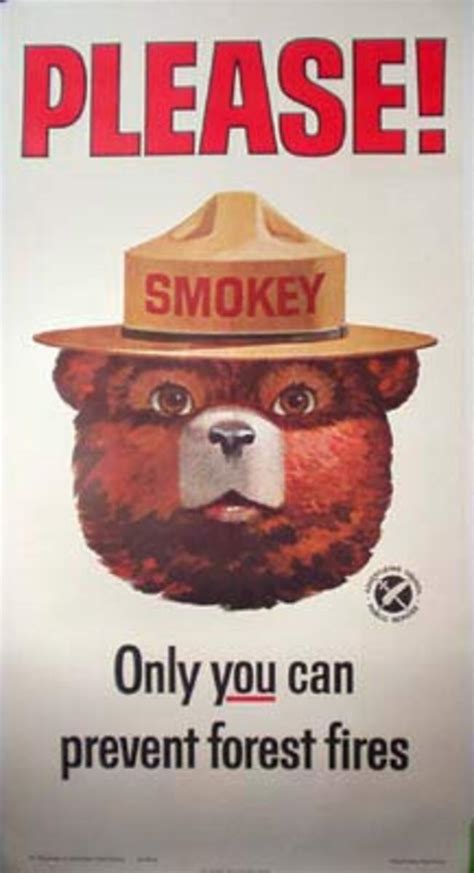 Original Smokey Bear Huge 3 Sheet Poster Please Only You Can Prevent