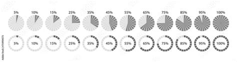 Circle 100 Percent Loading Template Round Pie Chart Progress Diagram Structure Circular Grey