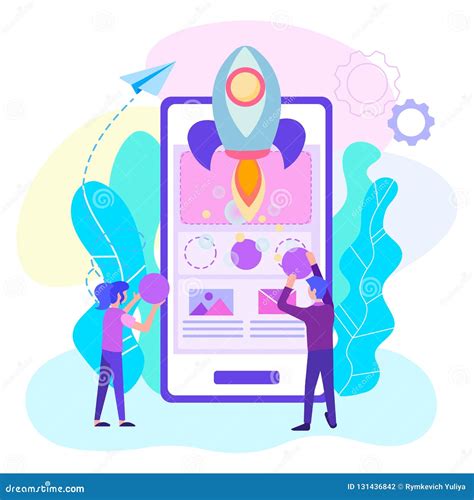 creation of a mobile online project teamwork of web designers start