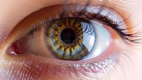 Amber Eye Iris Radiates Fibrous Striations Under Clinical Led