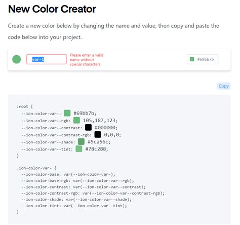 Color Creator Doesnt Allow Numeric Characters In Custom Property Name