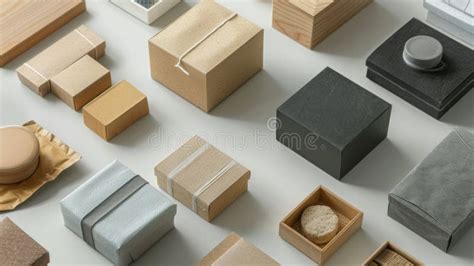 Assorted Packaging Boxes In Various Textures Stock Illustration
