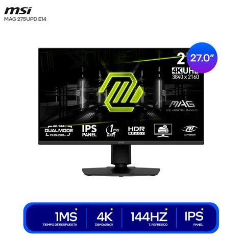 Monitor Gaming Msi Mag 275upd E14 3ce8 4k Uhd 3840 X 2160 144hz
