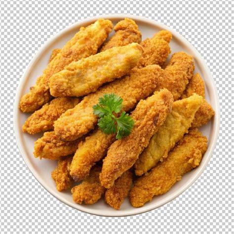 Delicious Chicken Tenders Platter Breaded Isolated Premium Ai