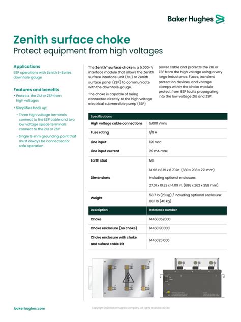 Zenith Surface Choke Spec Pdf High Voltage Fuse Electrical