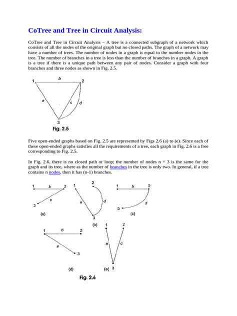 Cotree And Tree In Circuit Analysis Pdf