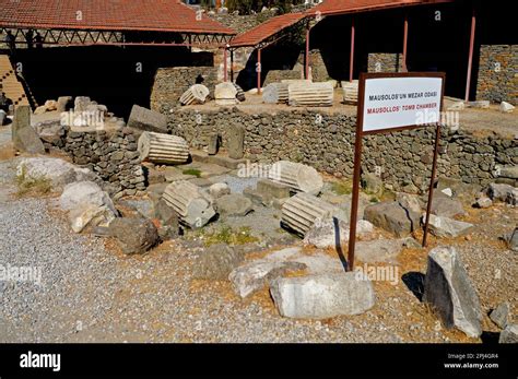 Turkey Bodrum Archeological Site Of The Maussolleion Of Halicarnassos Tomb Of King Maussollos