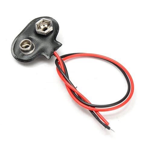 9v Battery Clip Button Interface Connector Lead Wire T Type Bd